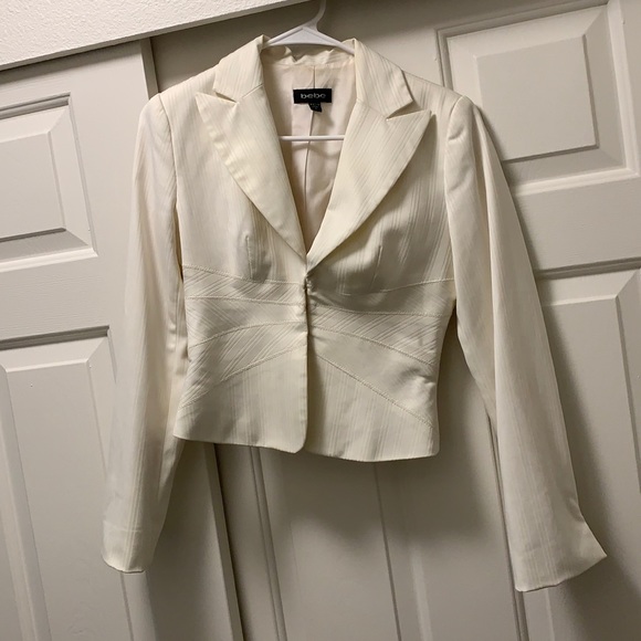 bebe | Jackets & Coats | White Bebe Blazer | Poshmark
